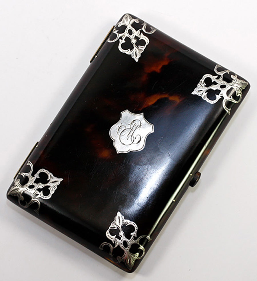 Antique Calling Card Case, Necessaire, Tortoise Shell, Ivory & French ...