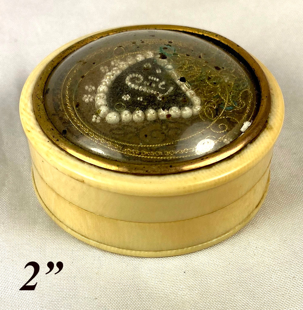 Antique c.1770s French Bonboniere, Patch or Snuff Box, Seed Pearls, Go ...