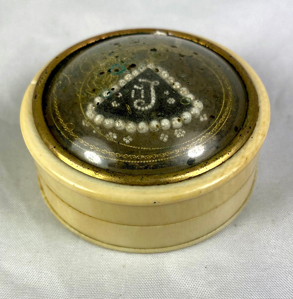Antique c.1770s French Bonboniere, Patch or Snuff Box, Seed Pearls, Go ...
