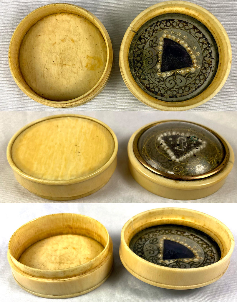 Antique c.1770s French Bonboniere, Patch or Snuff Box, Seed Pearls, Go ...