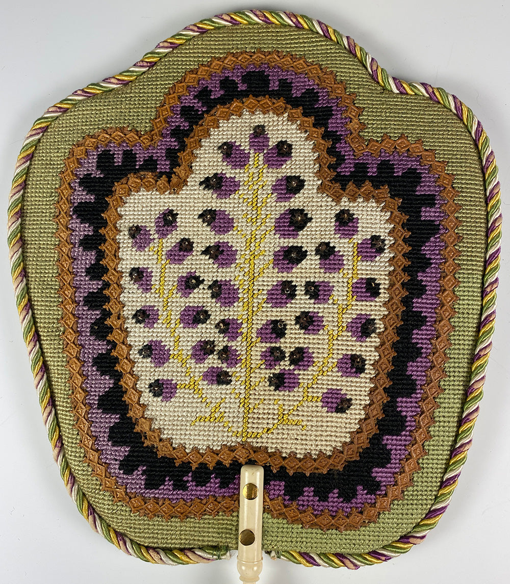 Antique French Napoleon III (Victorian) Era Needlepoint Face Screens ...