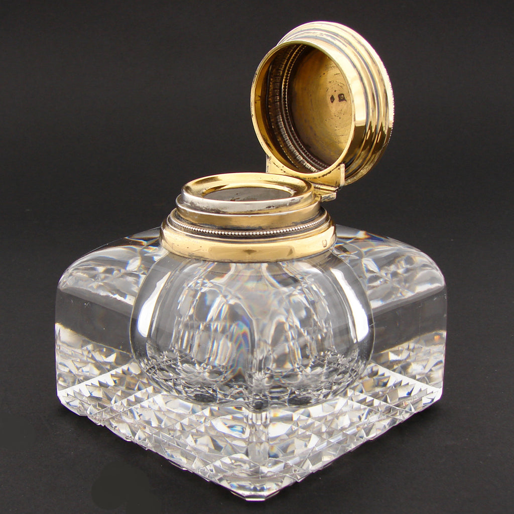 Rare Antique French 18k Gold on Sterling Silver “Vermeil” & Heavy Cut ...