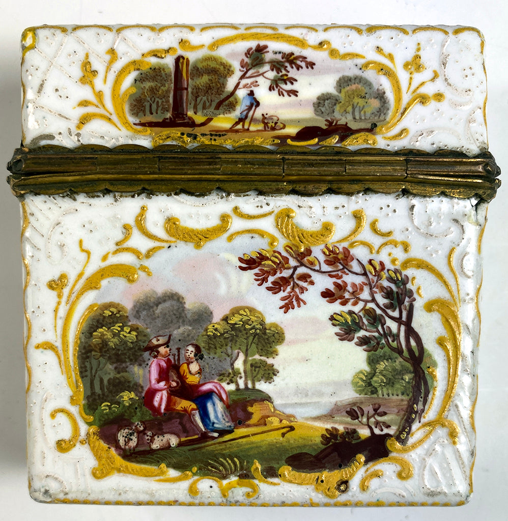 Antique 18th Century Bilston Kiln-fired Enamel Etui, Georgian Necessai ...