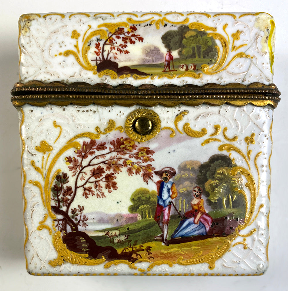 Antique 18th Century Bilston Kiln-fired Enamel Etui, Georgian Necessai ...