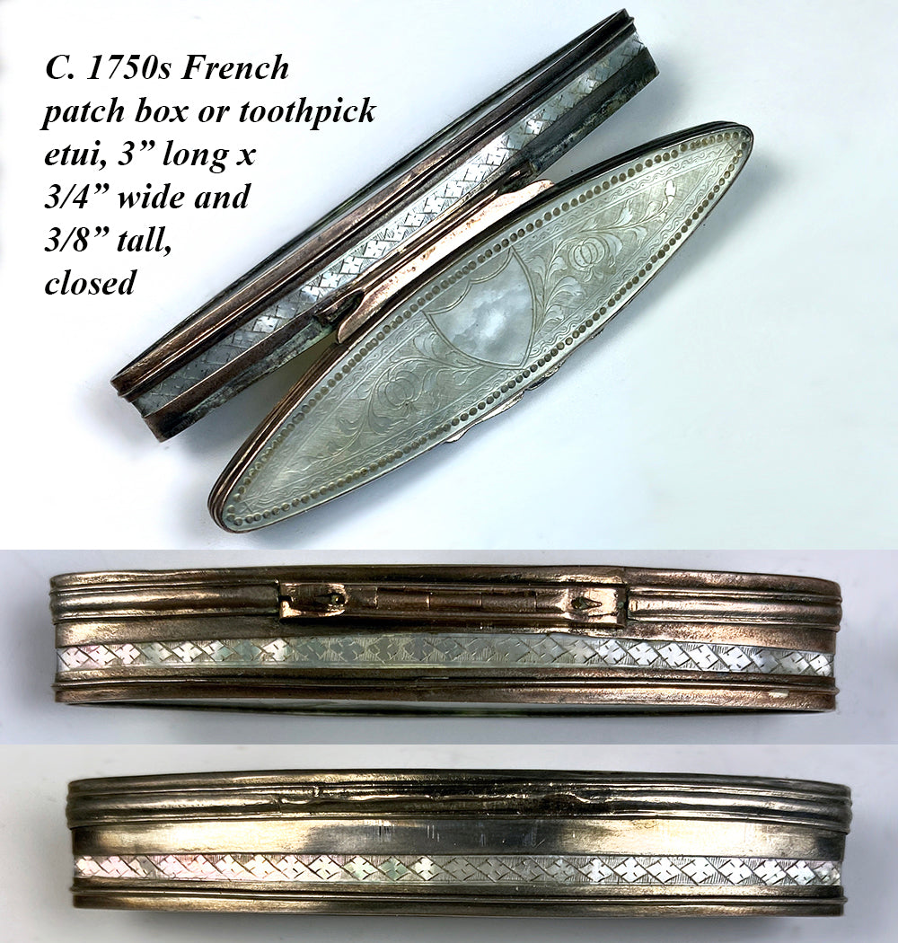 Antique 18th Century French Patch Box, Navette Toothpick Etui, Mother ...