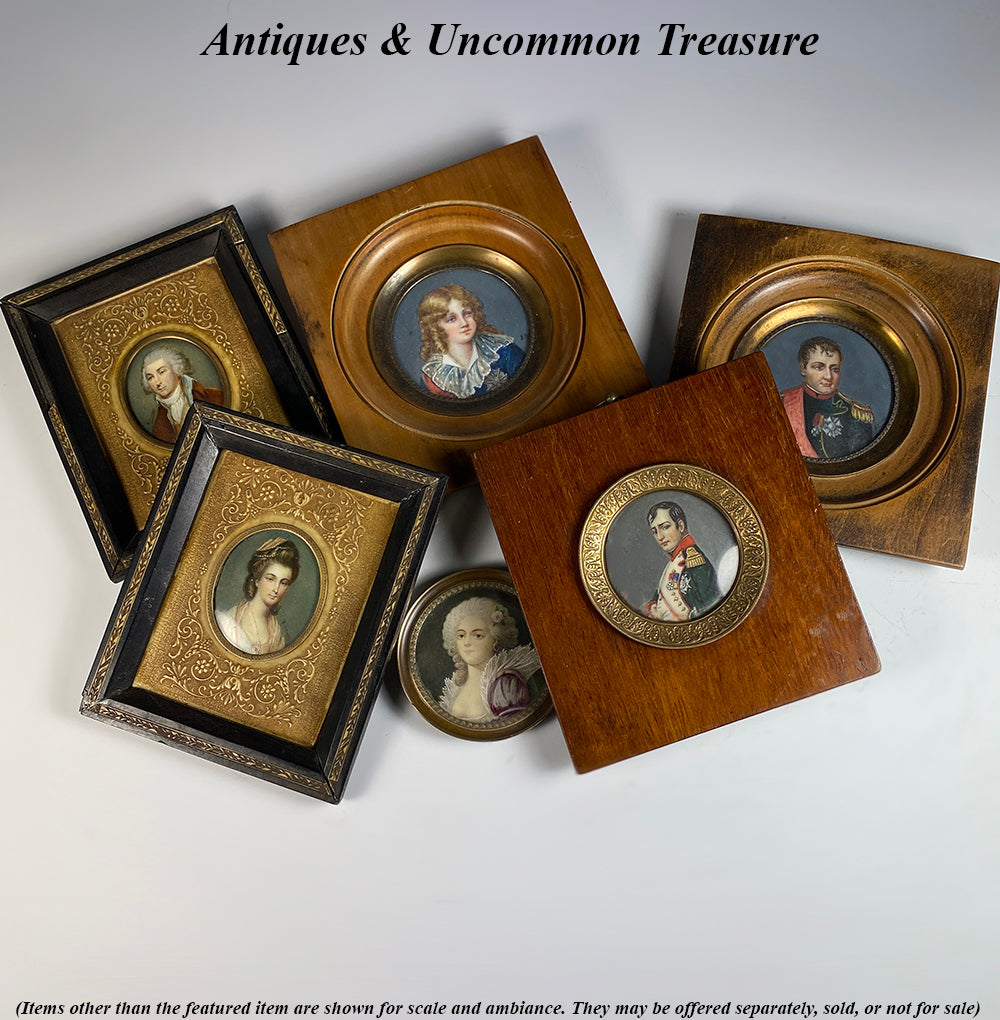 Antique French Portrait Miniature of 18th Century Beauty, Grand Tour S ...