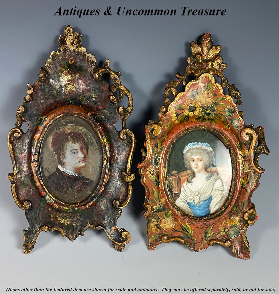 Antique Hand Carved and Painted Frame, 18th Century, Portrait Miniatur ...
