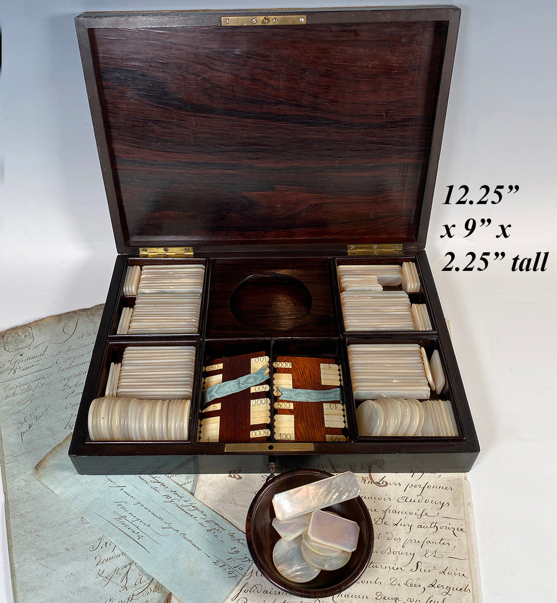 Rare Antique French "Vervelle" Boulle Game or Gambling Box and Gaming ...