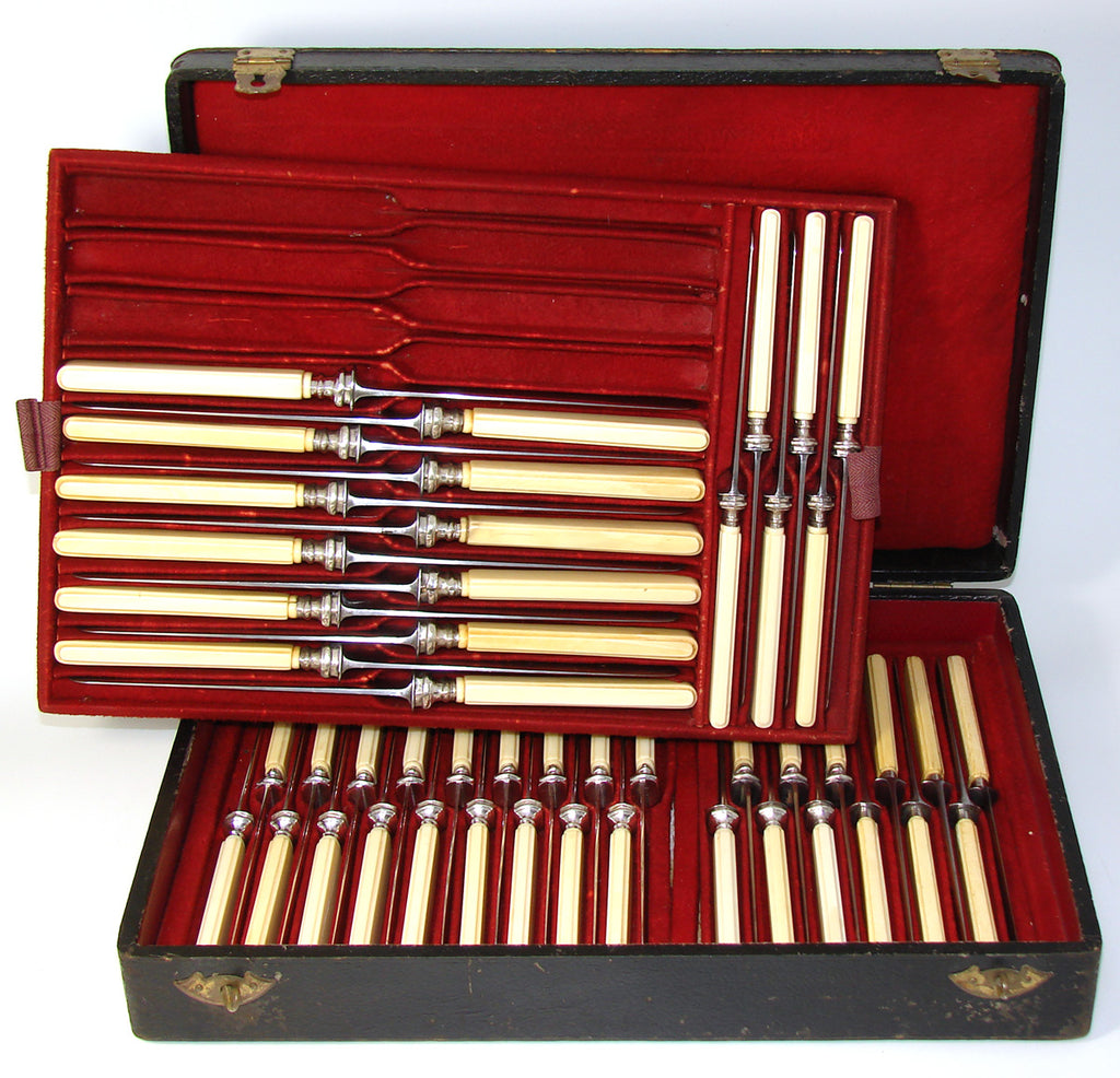 Elegant Antique French 48pc Table Knife Set, 3pc Setting for Twelve ...