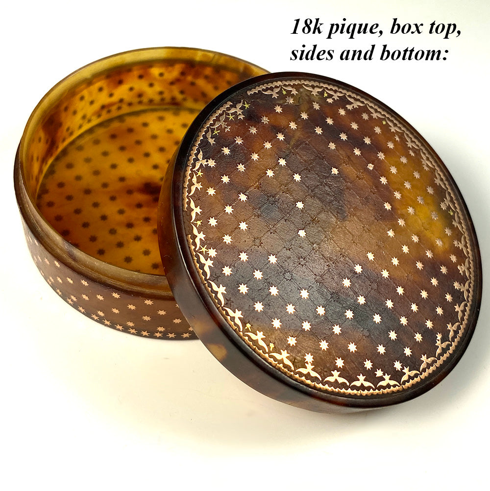 RARE Fine Antique French c.1700s Semi-opaque Tortoise Shell and 18k Go ...