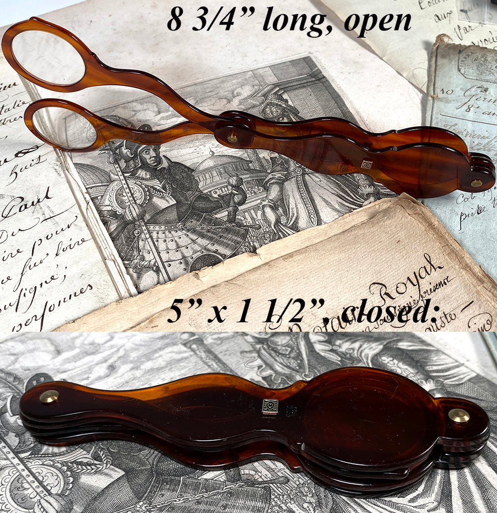 Large Antique French Lorgnette, Tortoise Shell with 18k Gold, Pendant ...