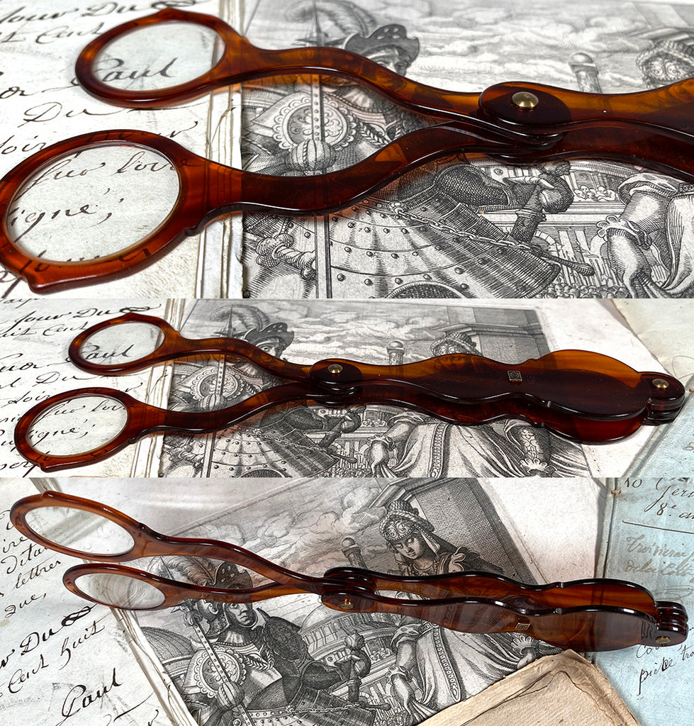 Large Antique French Lorgnette, Tortoise Shell with 18k Gold, Pendant ...