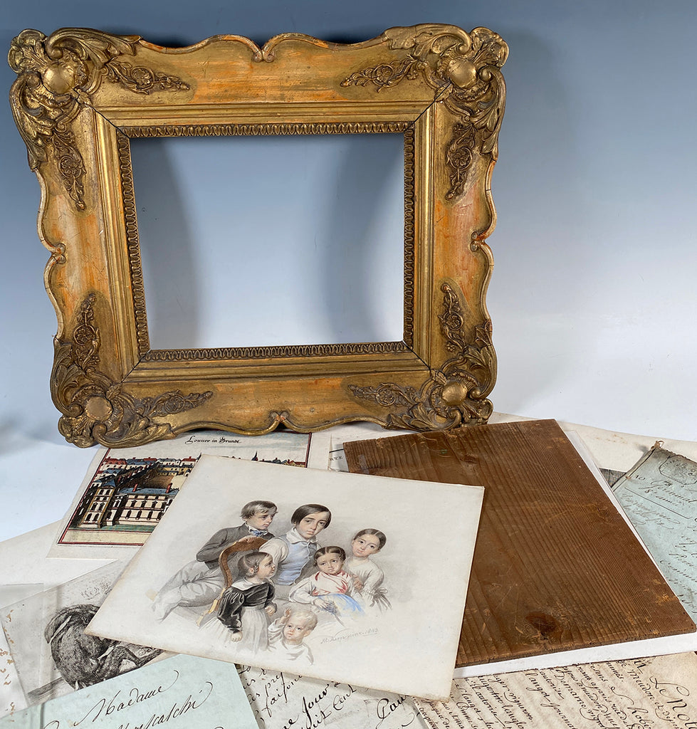 Rare c.1843 Masterpiece Portrait Miniature, 6 Children in Frame, by We ...