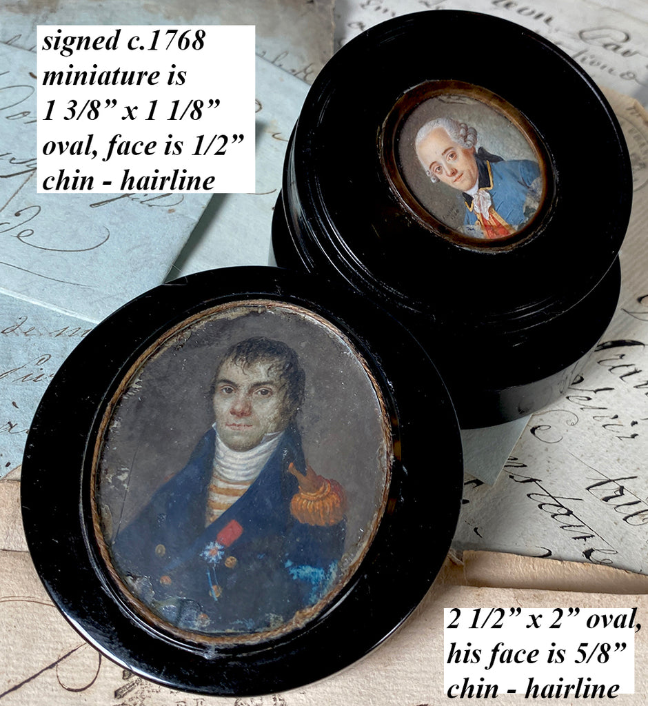 RARE Antique French Double Portrait Miniature Tortoise Shell Snuff Box ...