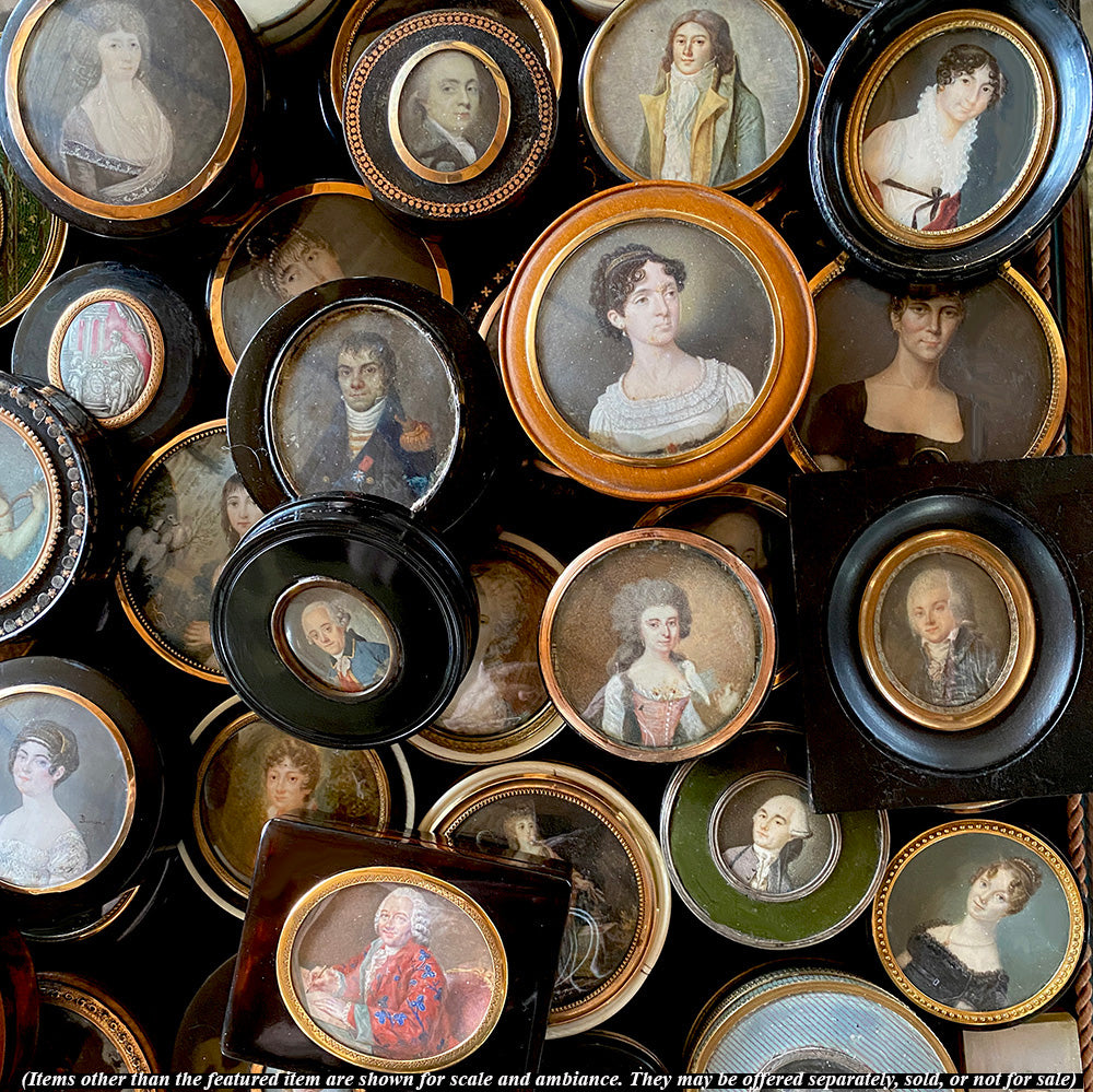 RARE Antique French Double Portrait Miniature Tortoise Shell Snuff Box ...