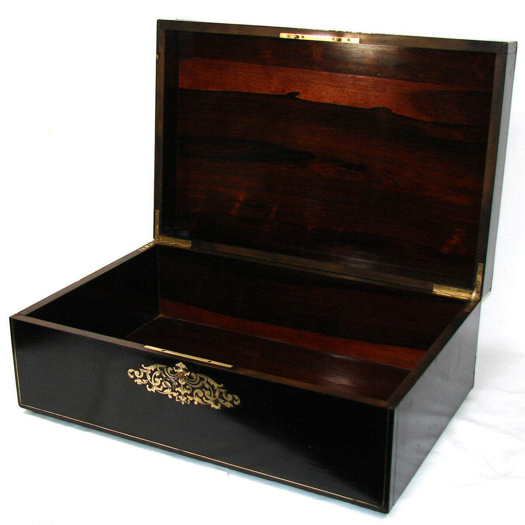 HUGE Antique French 24" Cashmere Chest, Boulle Marquetry - Napoleon II ...