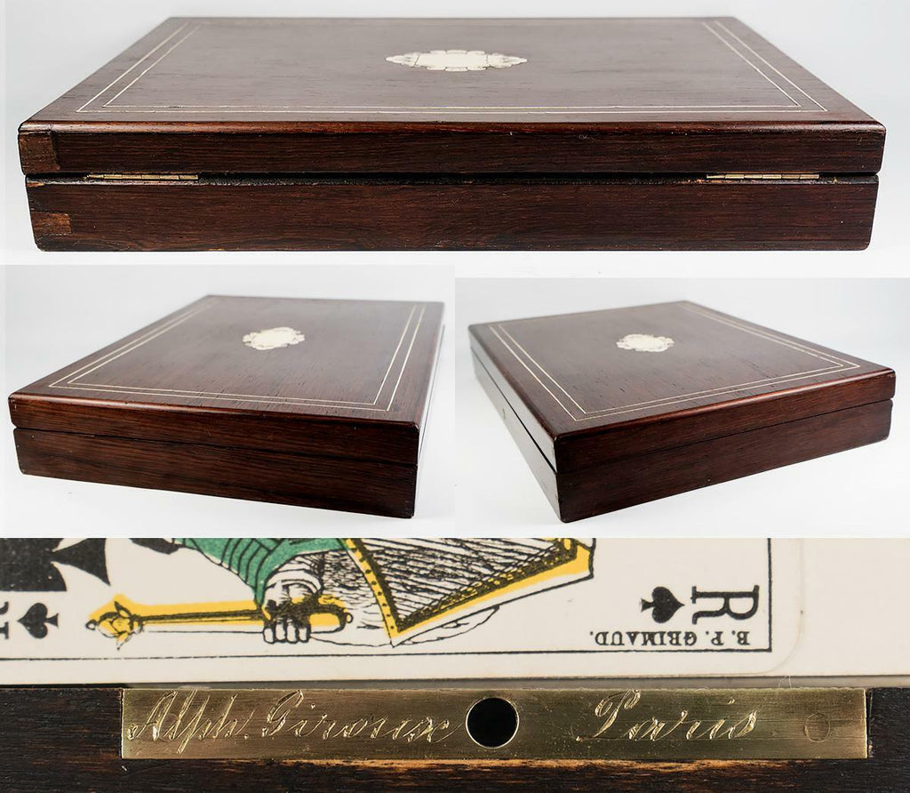 Antique Napoleon III Era French Game Chest, Box, Chips & Cards: Alph ...