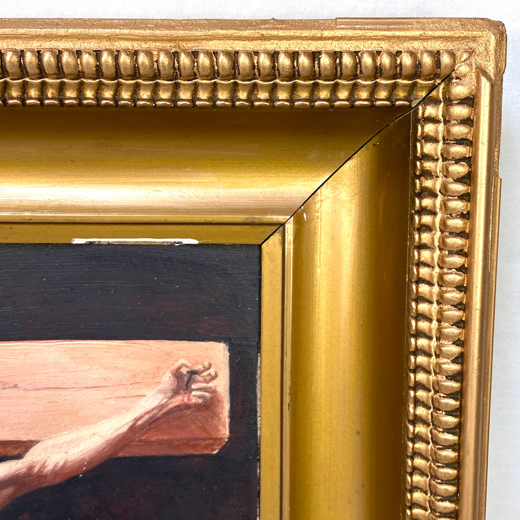 Antique to Vint Oil Painting on Board, Signed Louis Vernette: Christ o ...