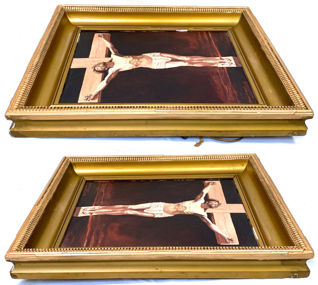 Antique to Vint Oil Painting on Board, Signed Louis Vernette: Christ o ...