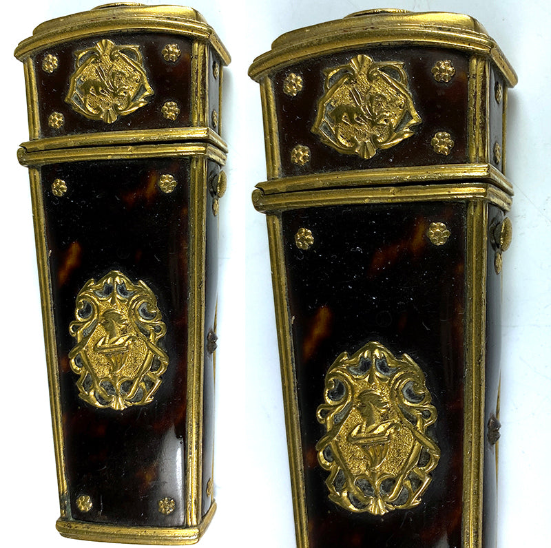 Antique c.1700s French Scent Etui w Perfume Bottle, 18k Cap, Tortoise ...