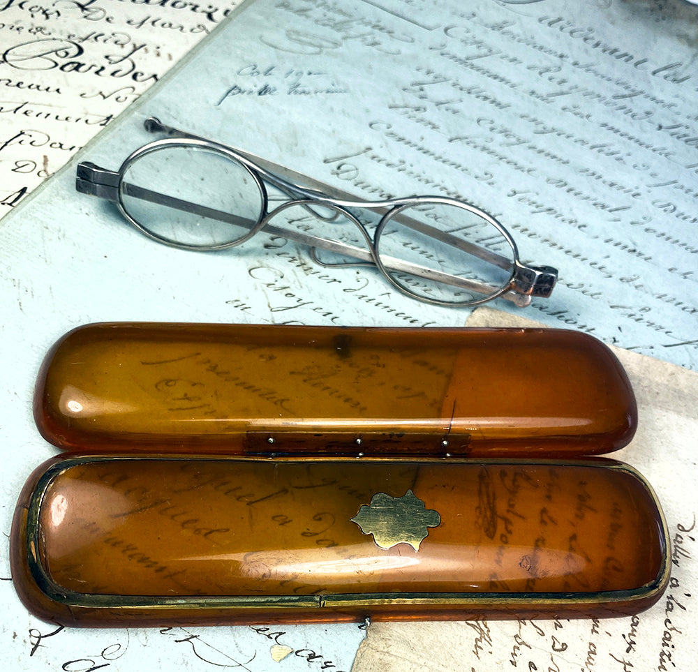 Antique French 18th Century Blond Tortoise Shell Spectacles Case, Ster ...