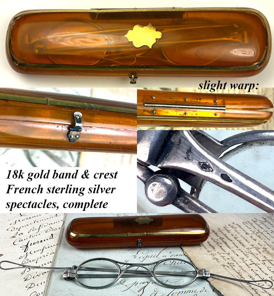 Antique French 18th Century Blond Tortoise Shell Spectacles Case, Ster ...