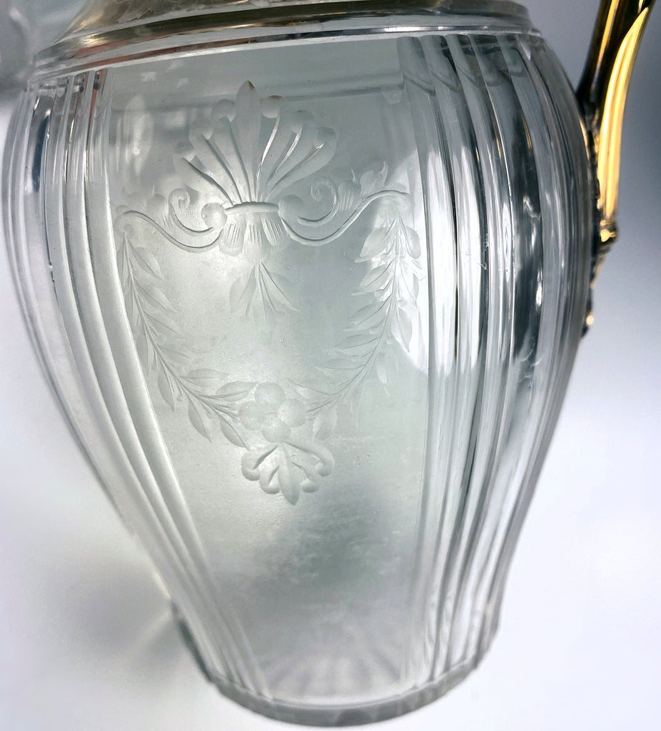 PAIR Superb Antique French Claret Jugs (2) Sterling Silver w 18k Gold ...