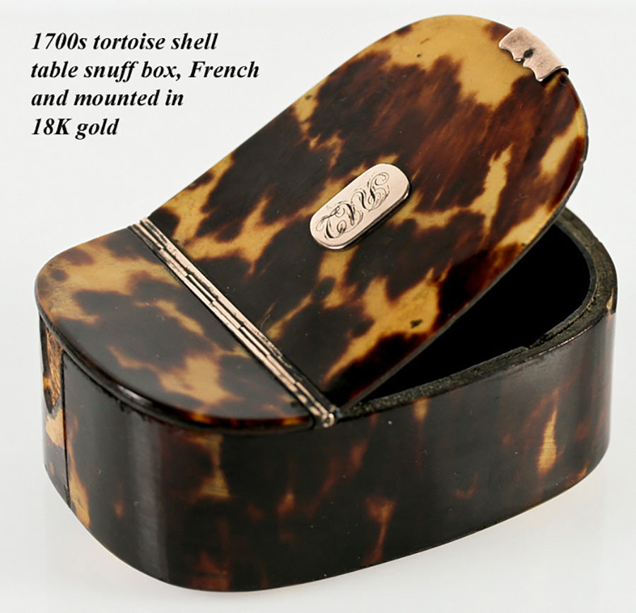 Fine Antique Georgian Era Tortoise Shell Table Snuff Box, Casket - Fre ...