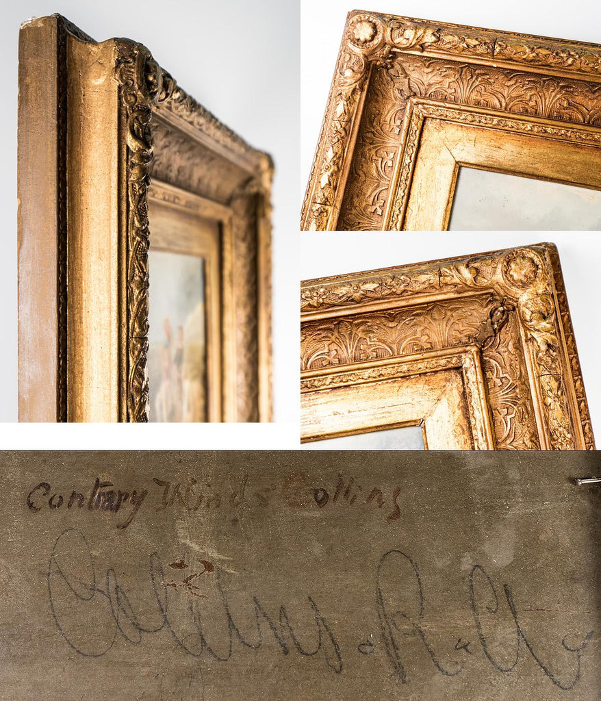 RARE Antique English Oil Painting, WILLIAM COLLINS (1788-1847), "Contr ...
