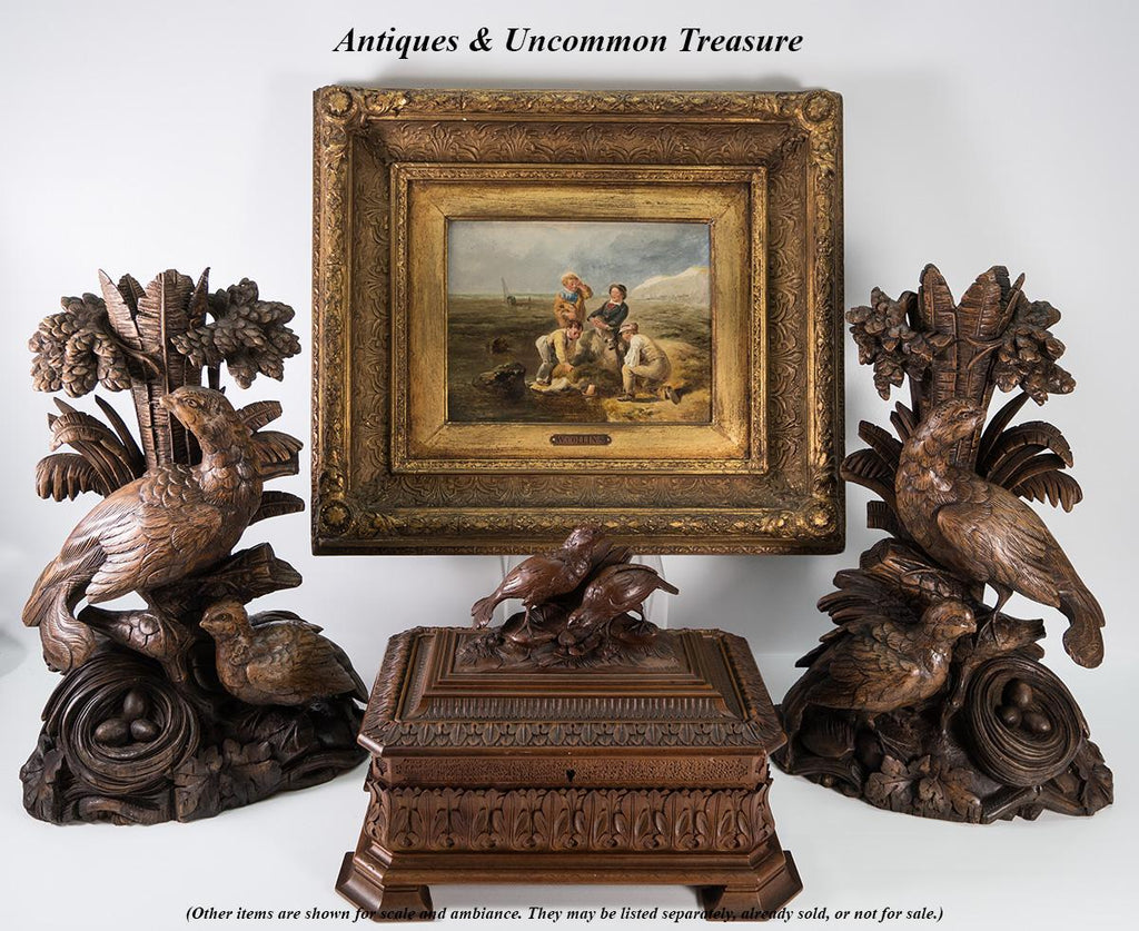 RARE Antique English Oil Painting, WILLIAM COLLINS (1788-1847), "Contr ...