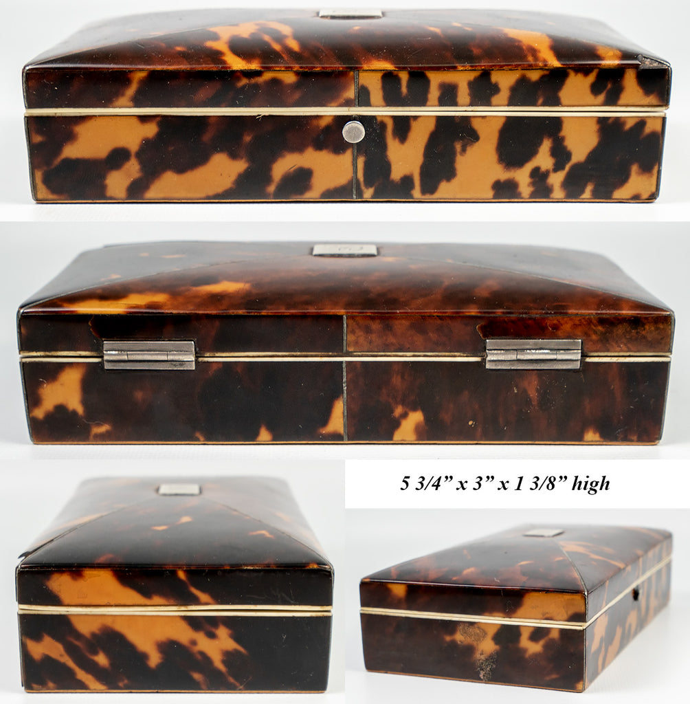 Antique 14k Thimble, 12k Sewing Tools, Fine Victorian Tortoise Shell B ...