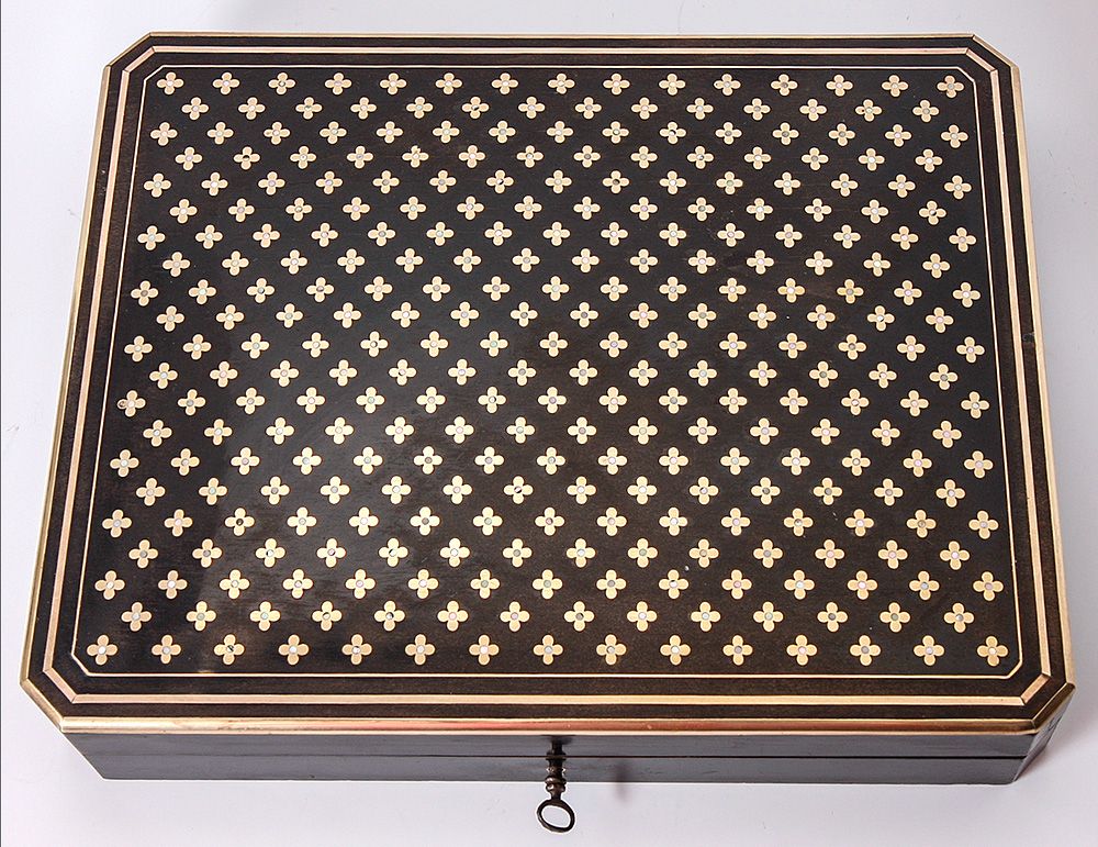 Antique Napoleon III French Gambling Box or Game Chest, 100s of Chips ...