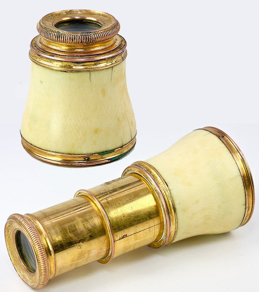 Antique 2-Draw French Monocular, Telescope in Ivory Shroud, c.1860 ...