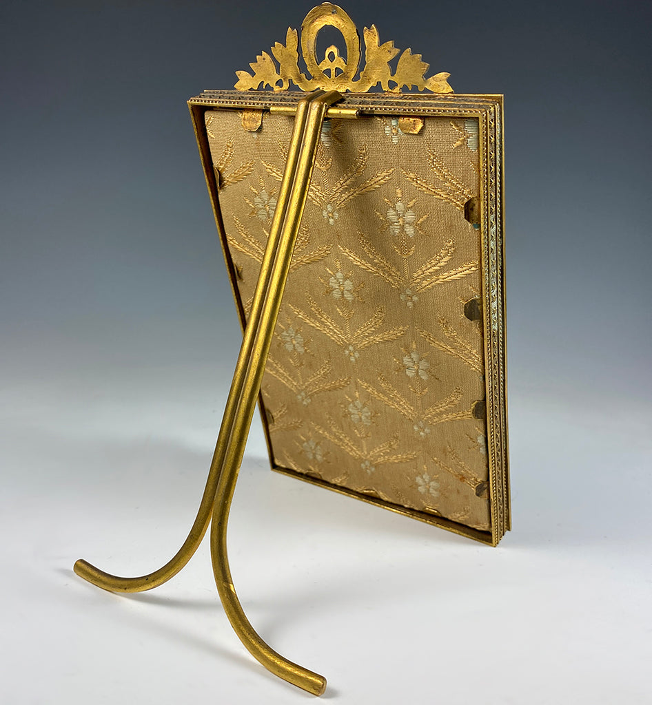 Antique French Dore Bronze Wreath Top Cabinet Card Photo Frame, Napole ...